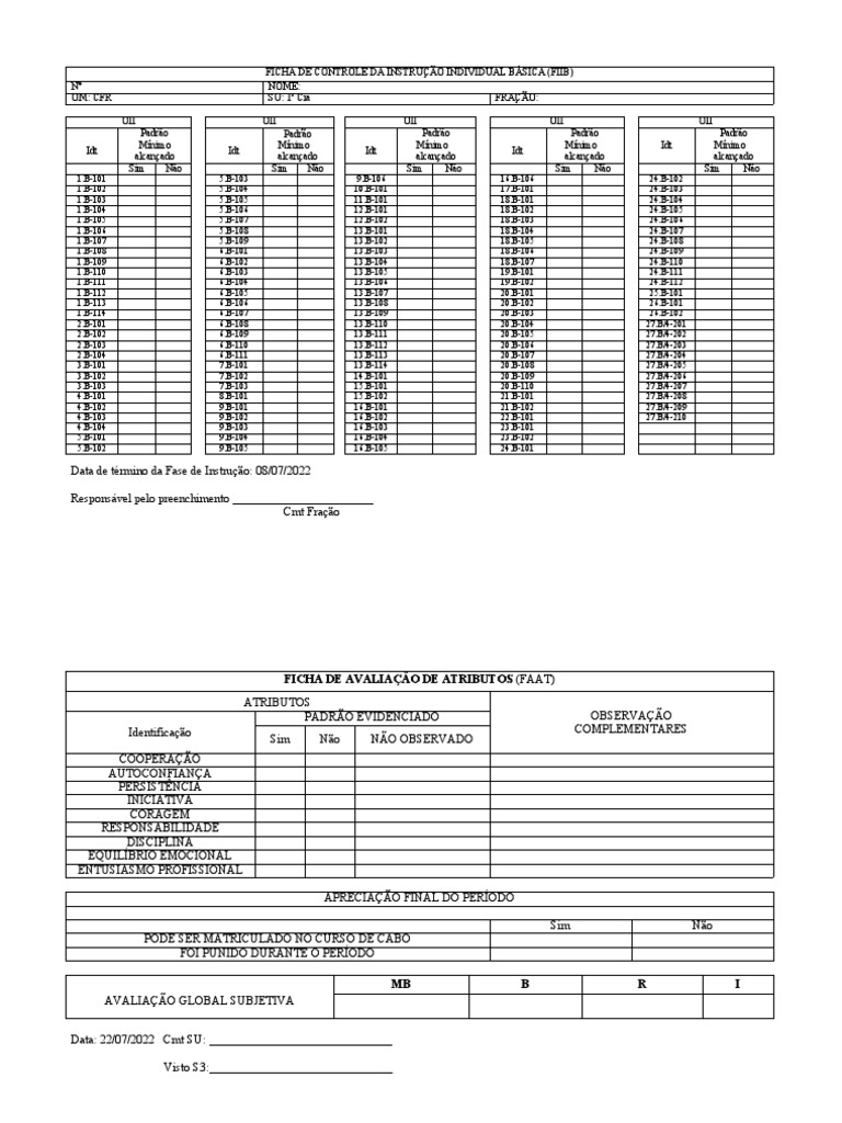 Individual Training Record and Evaluation Form | PDF