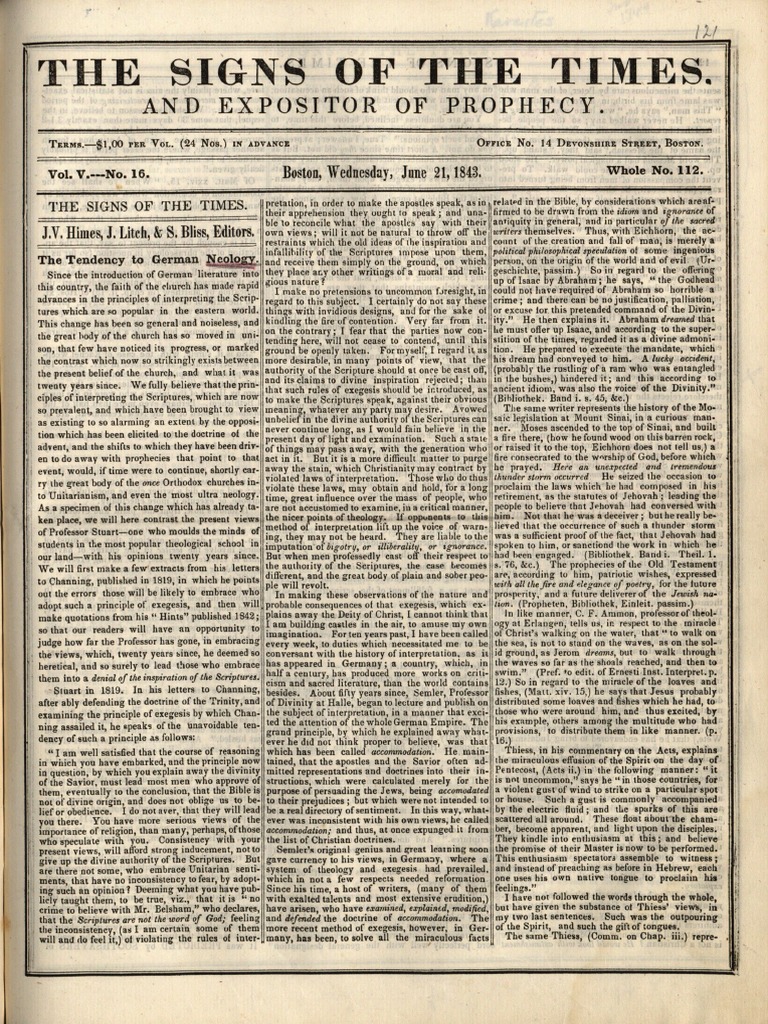 Signs of The Times, and Expositor of Prophecy - June 21, 1843 | PDF ...