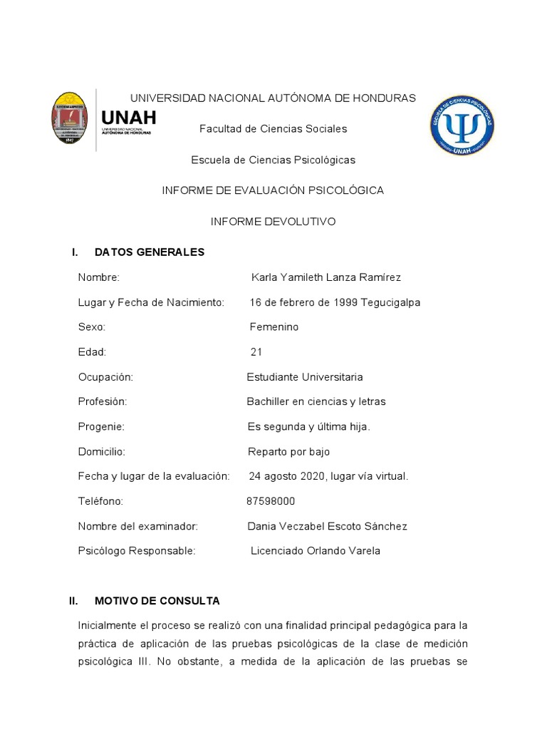 INFORME DEVOLUTIVO Med3 | PDF | Cociente de inteligencia | Sicología