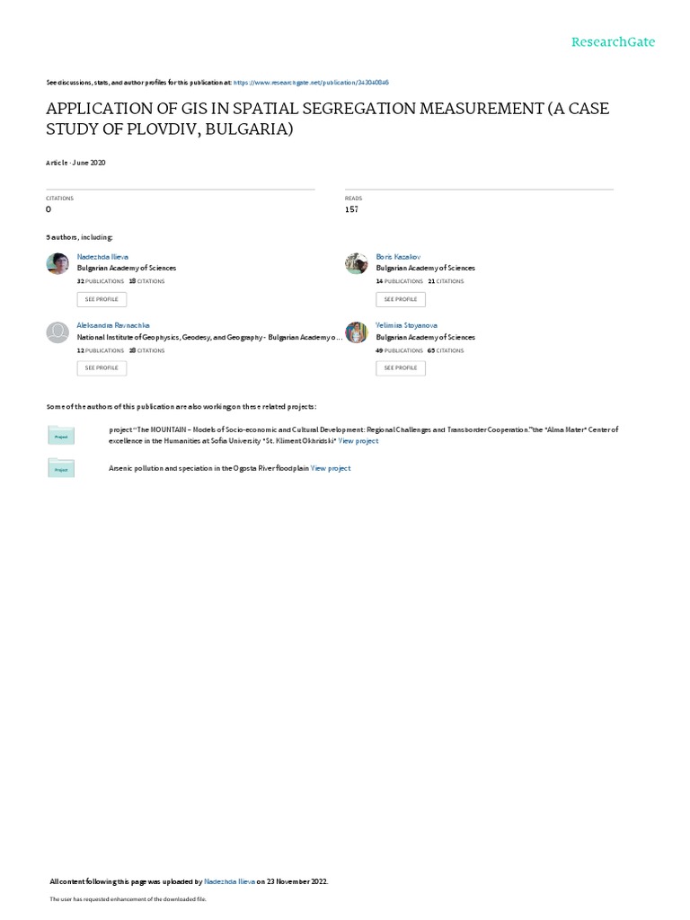 Application of Gis in Spatial Segregation. 2020 | PDF | Space | Geography