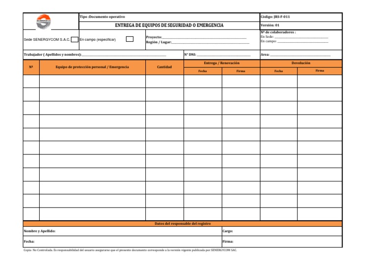 Formato Entrega EPP | PDF