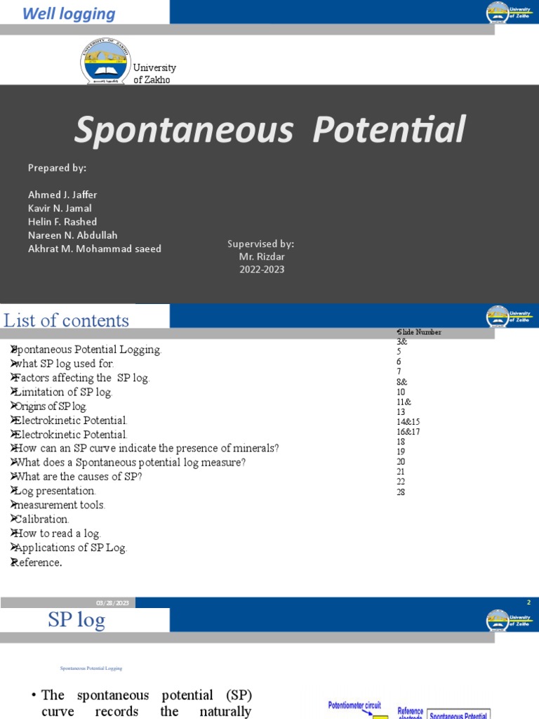 Spontaneous Potential Logging Guide | PDF | Applied And Interdisciplinary Physics | Chemistry