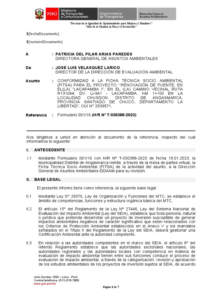 Conformidad y Devolucion de Fitsa | PDF | Evaluación de impacto ...