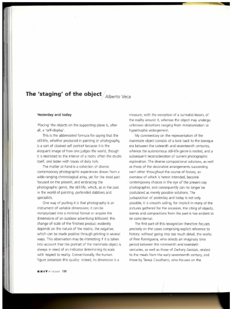 The Staging of the Object - EXIT | PDF