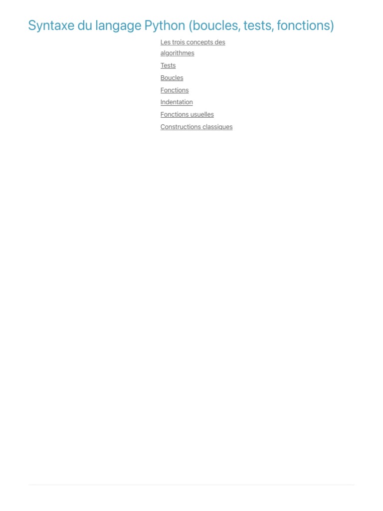 Syntax Python Descargar Gratis Pdf Structure De Contrôle Programmation