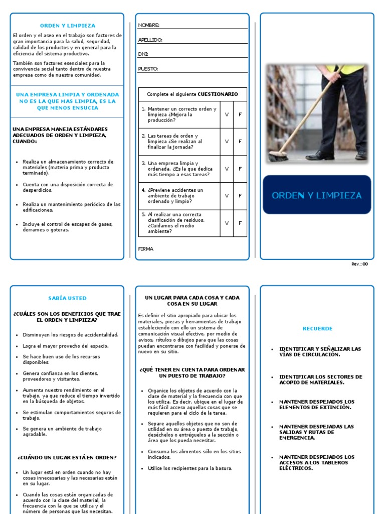 Triptico - Orden y Limpieza | PDF | Residuos