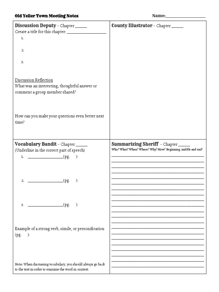 Old Yeller Town Meeting Notes | PDF | Linguistics | Human Communication