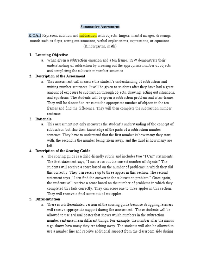 Summative Assessment | PDF | Understanding | Numbers
