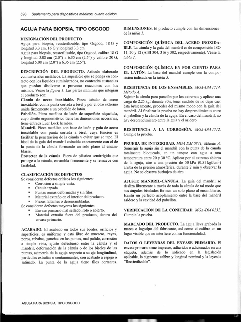 Aguja para Biopsia Tipo Osgood | PDF