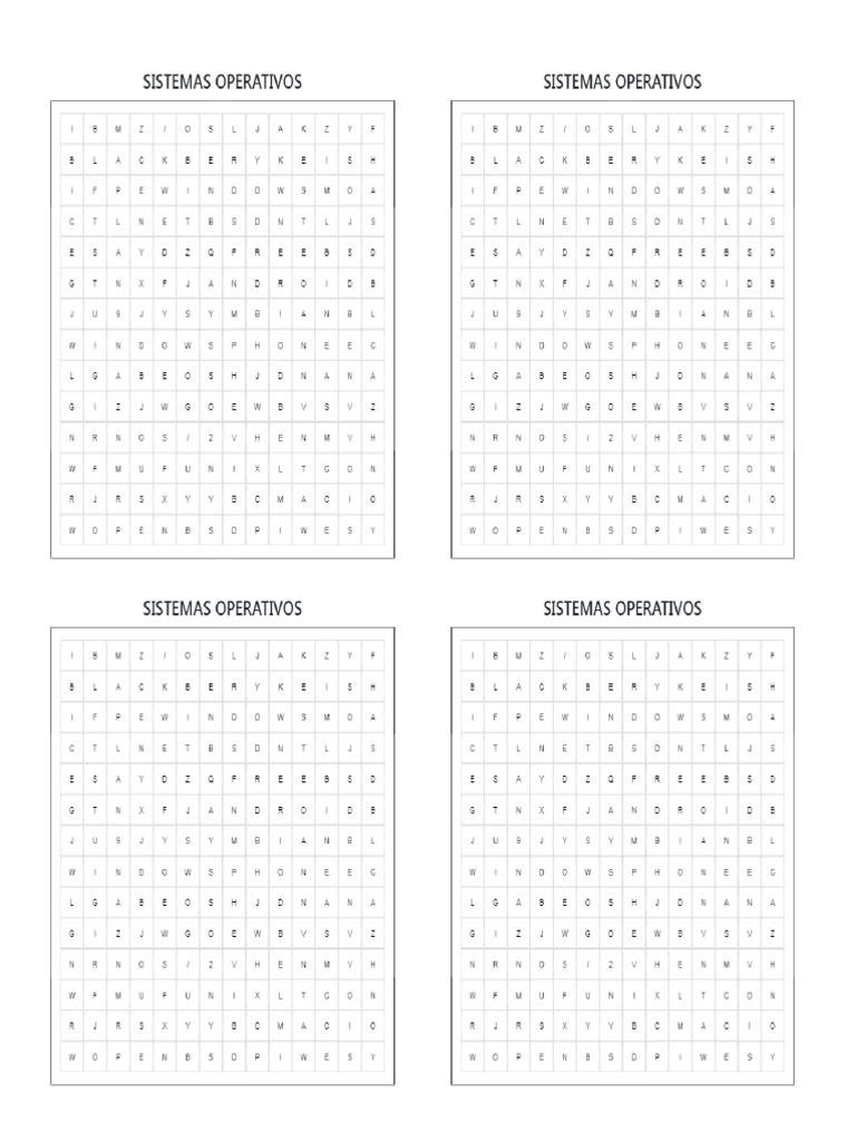 Sopa de Letras de Sistemas Operativos | PDF Sopa de Letras de Sistemas Operativos | PDF