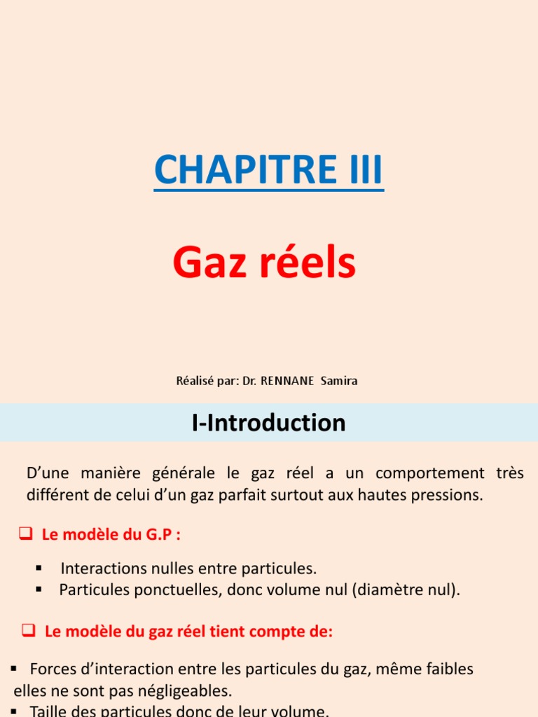 Comportement des gaz réels et parfaits | PDF | Pression | Atmosphère