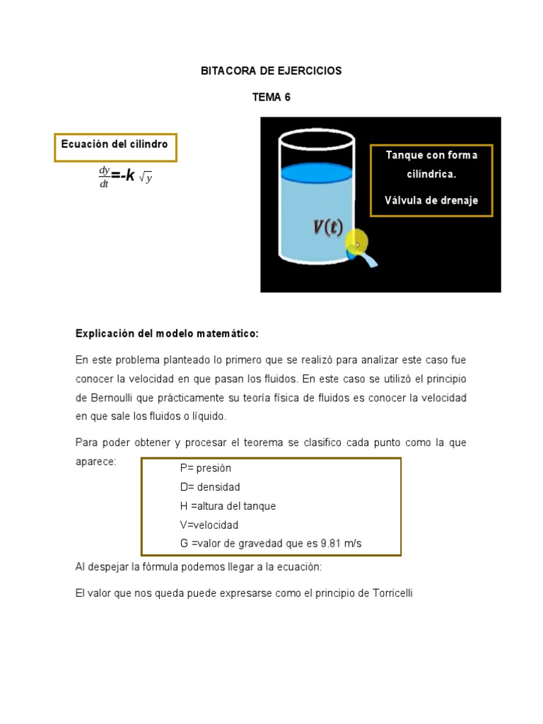 Bitacora de Ejercicios | Descargar gratis PDF | Ecuaciones | Ecuaciones diferenciales