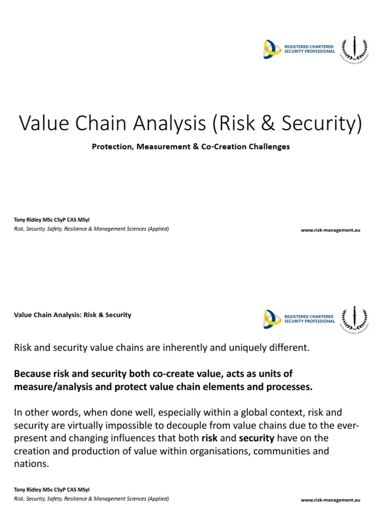 Value Chain Analysis (Risk & Security) : Protection, Measurement & Co ...