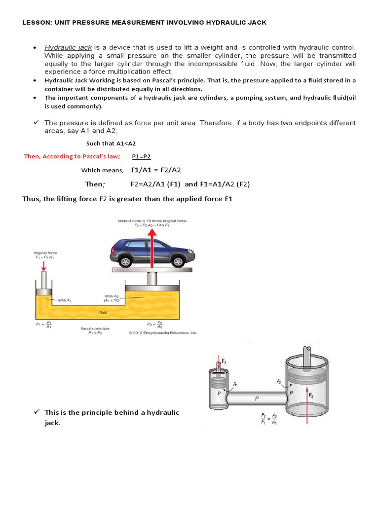 Hydraulic Jack | Download Free PDF | Pressure | Hydraulics