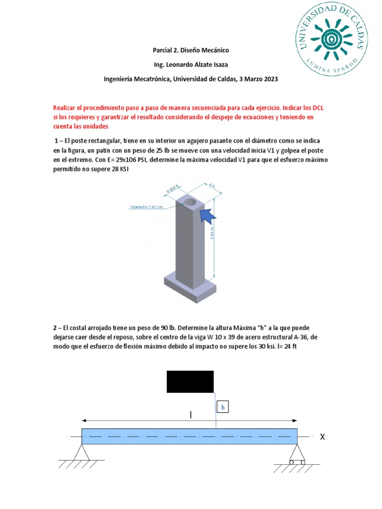 Parcial 2. Diseño Mecánico | PDF