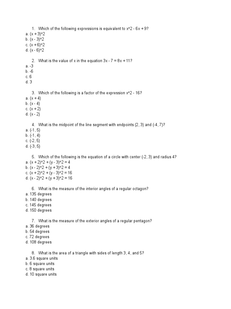 Math Assessment - DOSTReview | PDF | Trigonometric Functions ...