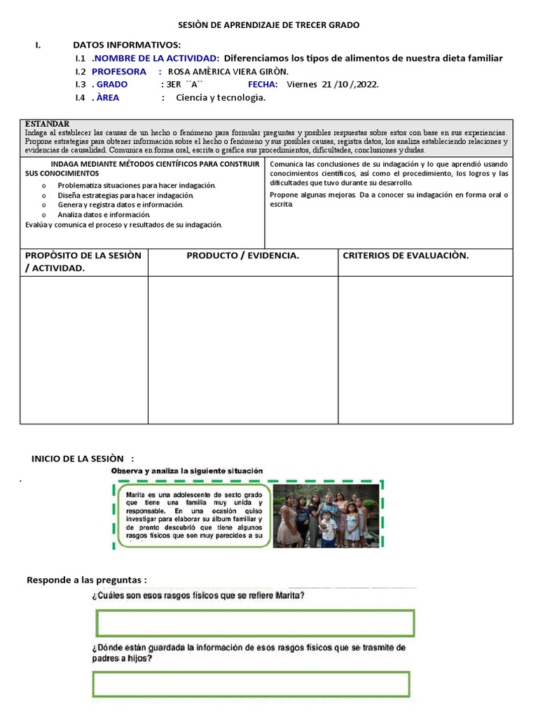 Identificando los rasgos hereditarios: una sesión de aprendizaje sobre ...