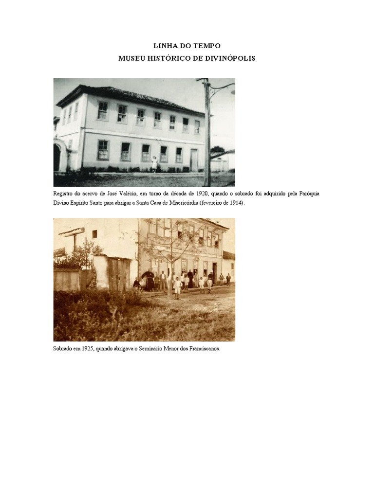 Linha Do Tempo Museu Histórico de Divinópolis | PDF