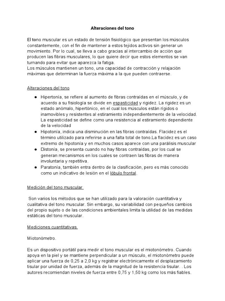 Evaluación del Tono Muscular | PDF | Electromiografia | Músculo