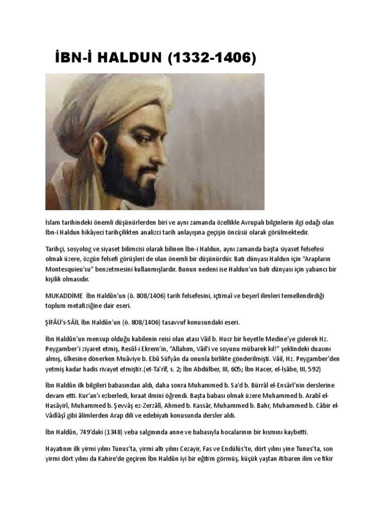 İbn-İ Haldun (1332-1406) | PDF