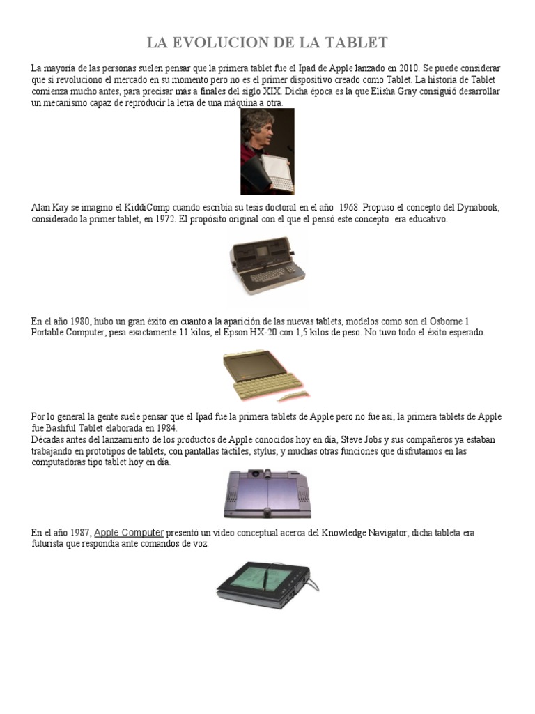 Evolución de las Tablets a lo Largo del Tiempo | PDF | Tableta | Apple Inc.