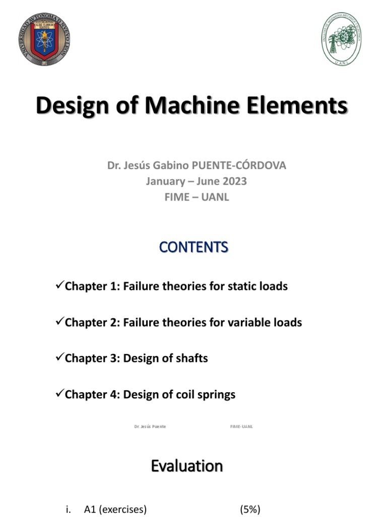 Machine Elements Design Course | PDF | Young's Modulus | Stress (Mechanics)