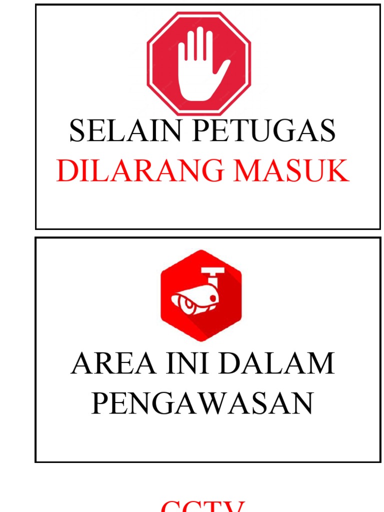 Peringatan CCTV Dan Dilarang Masuk | PDF