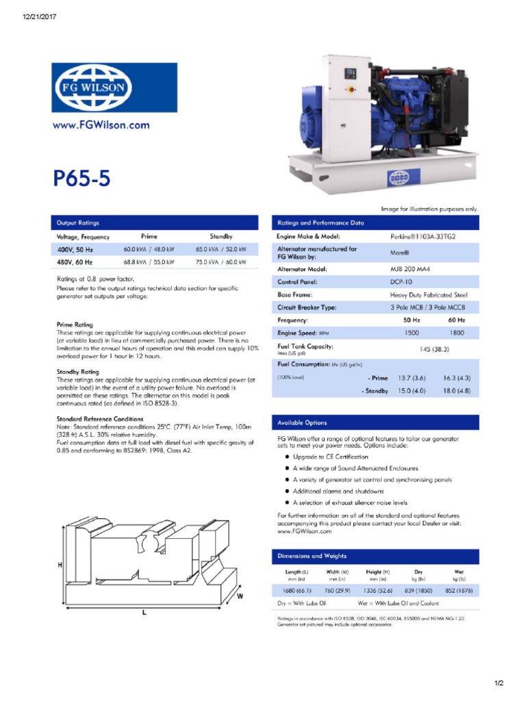 P65-5 FG Wilson Generator Manual | PDF