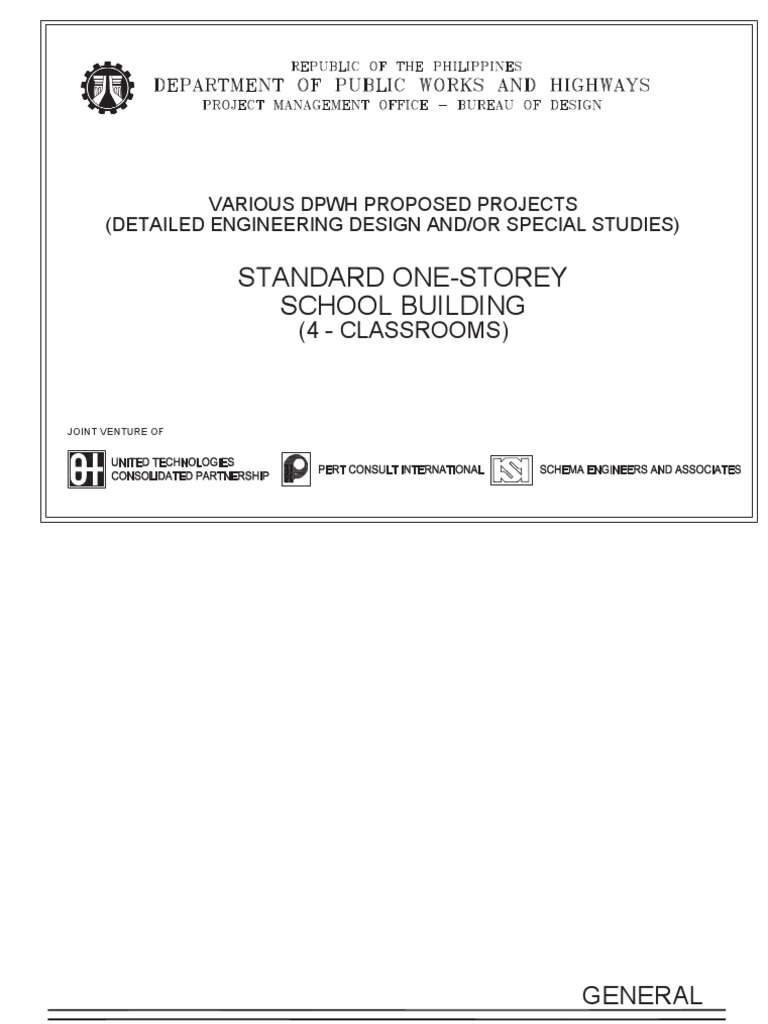 DPWH School Building - 1 Storey | Download Free PDF | Beam (Structure ...