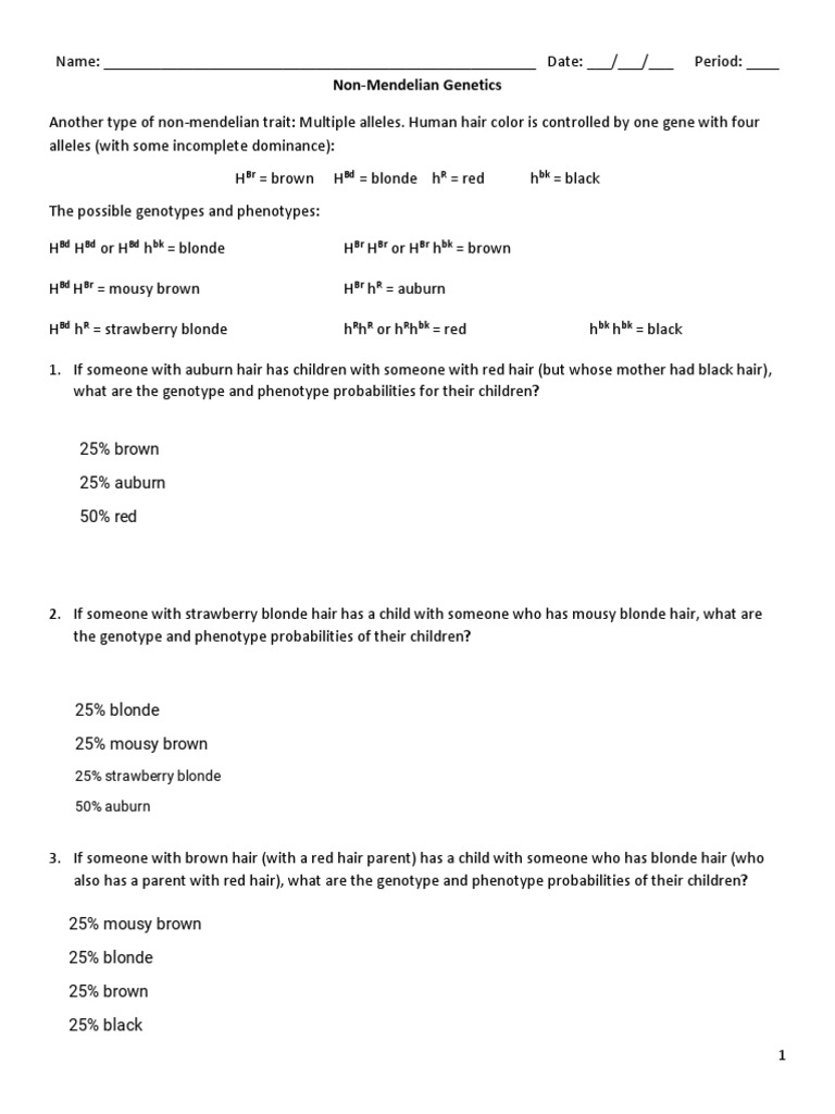 Non-Mendelian Genetics Overview | PDF | Genotype | Zygosity