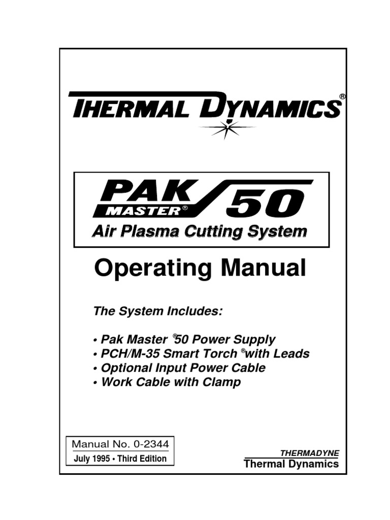 PAK MASTER 50 Plasma Cutter Manual | PDF | Electrical Connector | Legal ...