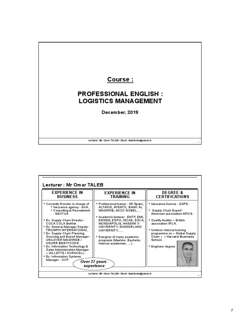 00-Professional English-Logistics Management-05 | PDF | Logistics | Value Chain