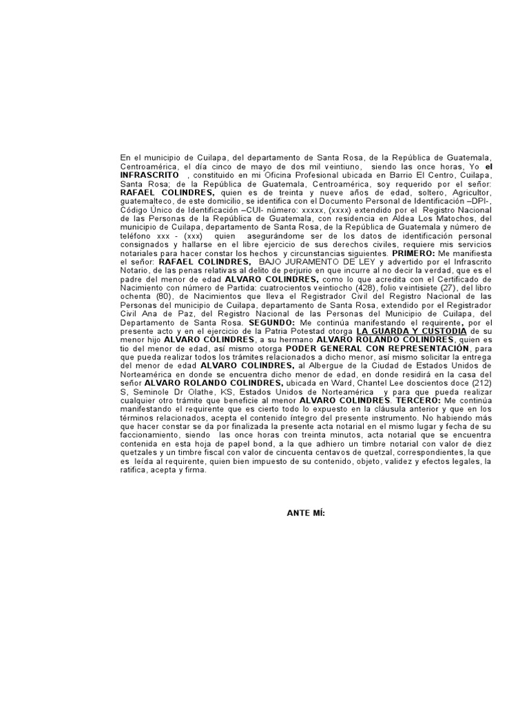 Entrega de Menor Rafael Colindres | PDF | Guatemala | Justicia