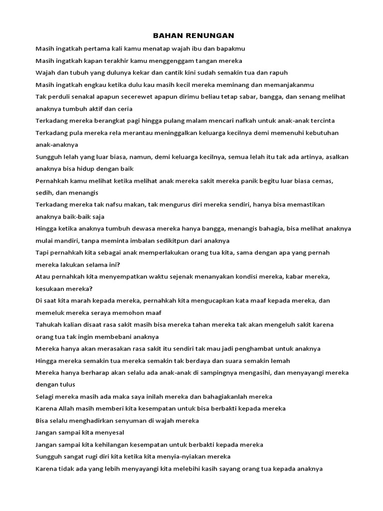 Bahan Renungan | PDF
