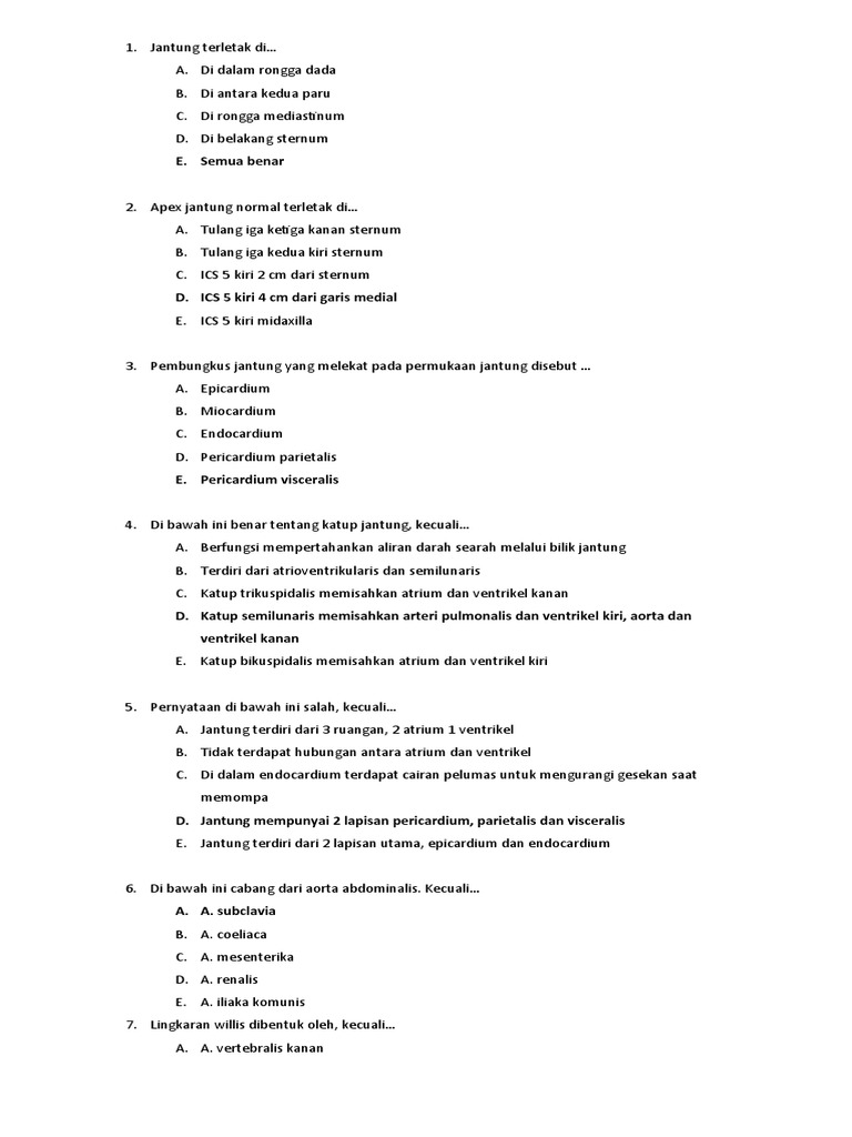 Soal Multiple Choice Seleksi PPDS Radiologi Januari 2020 | PDF