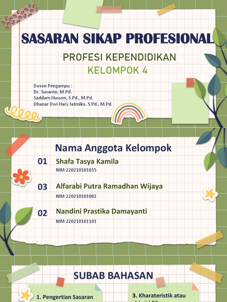 Profesi Kependidikan Kelompok 5 (Sasaran Sikap Profesional) | PDF