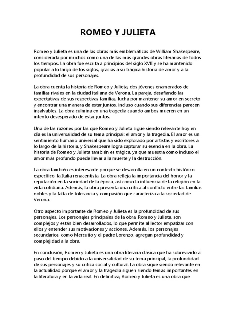 Romeo y Julieta | PDF | Romeo y Julieta | Amor