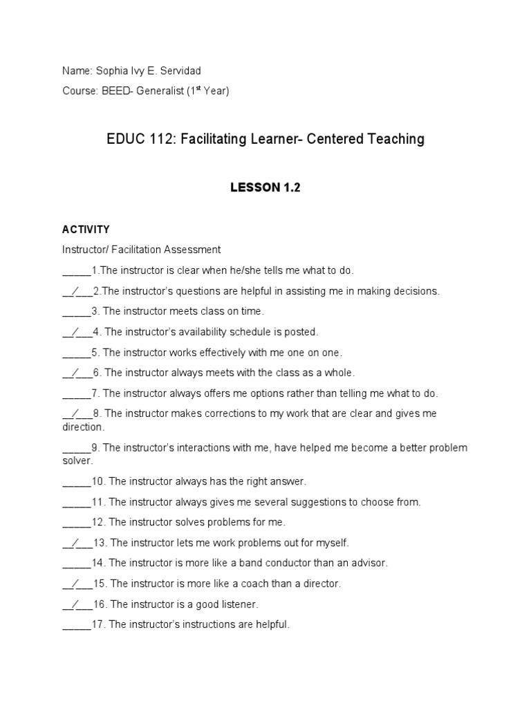 Learner-Centered Teaching Guide | PDF | Learning | Reinforcement