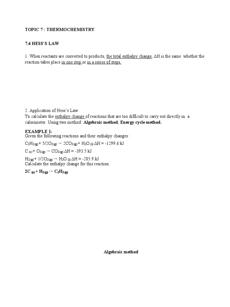 Thermochemistry Hess - S Law | PDF | Physical Sciences | Materials Science