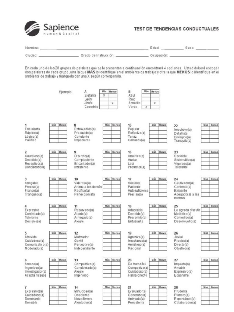 Test Conductual | PDF