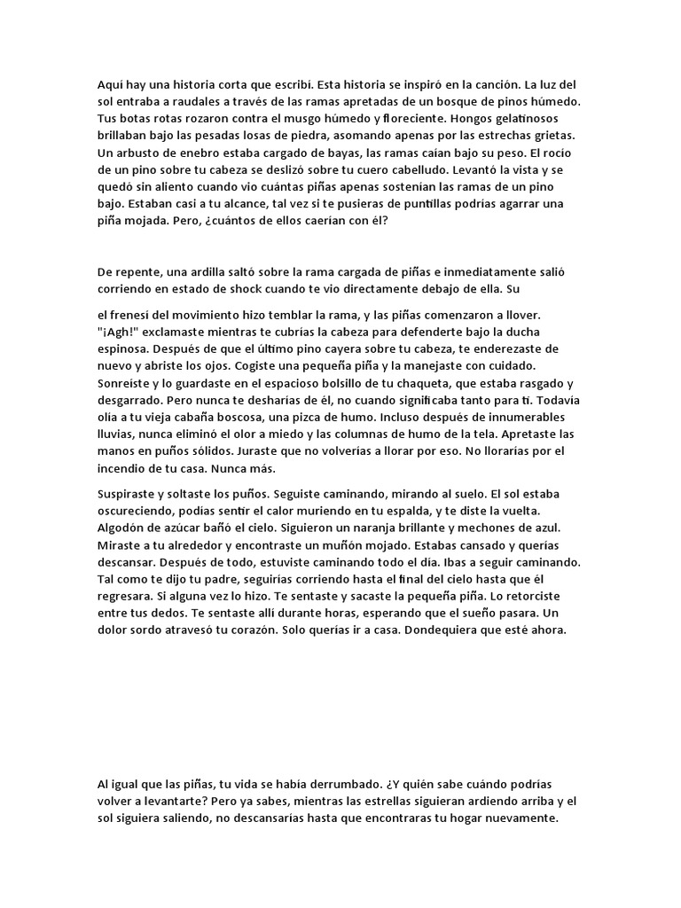 Aquí Hay Una Historia Corta Que Escribí | PDF