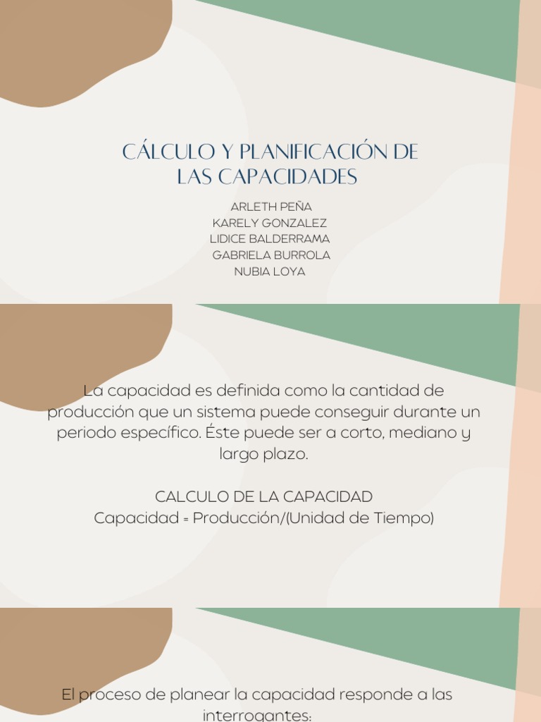 Cálculo Y Planificación de Las Capacidades: Arleth Peña Karely Gonzalez ...