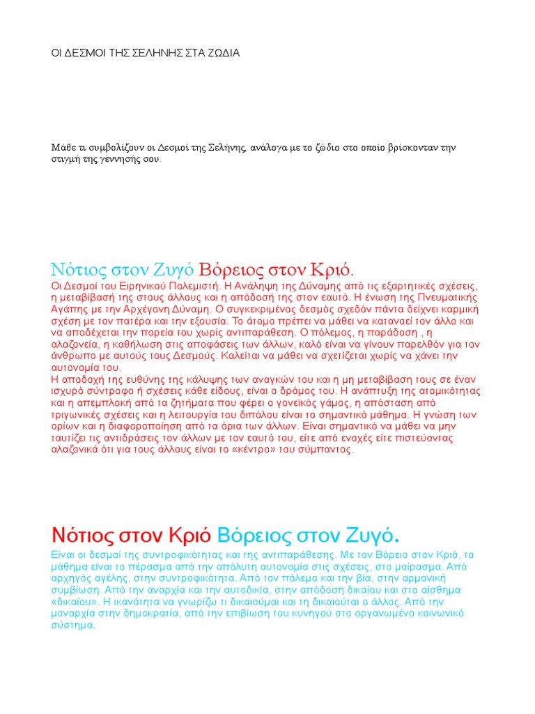 ΟΙ ΔΕΣΜΟΙ ΤΗΣ ΣΕΛΗΝΗΣ ΣΤΑ ΖΩΔΙΑ 1 OK | PDF