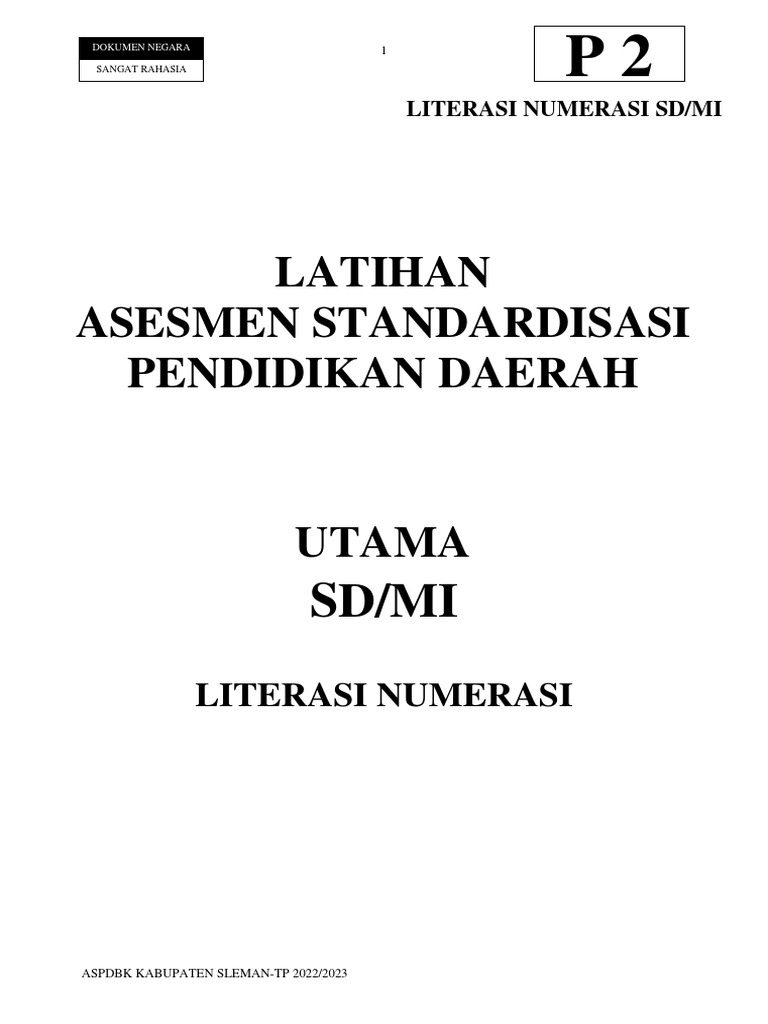 Soal ASPDBK TO2 - Literasi Numerasi | PDF