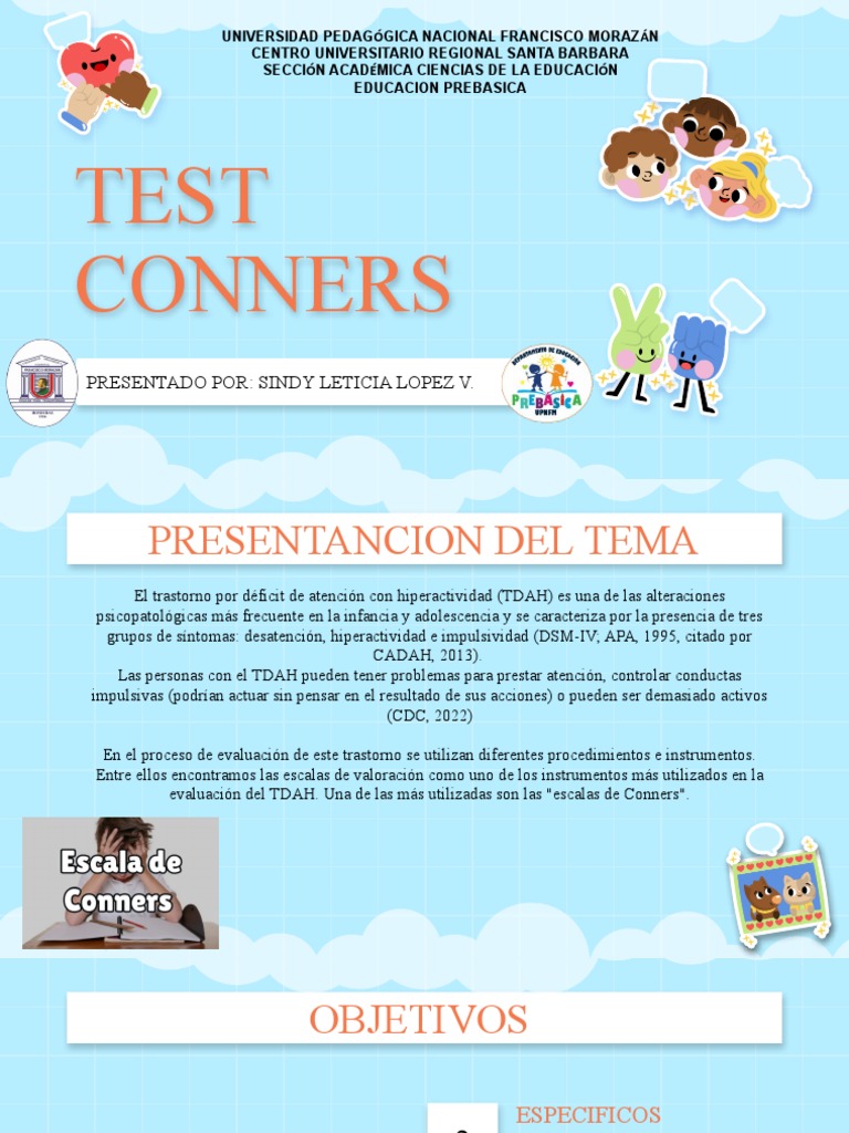Test Conners | PDF | Desorden hiperactivo y deficit de atencion ...