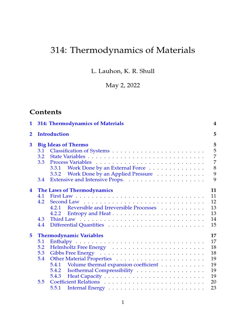 Thermodynamics Of Material Pdf Entropy Heat