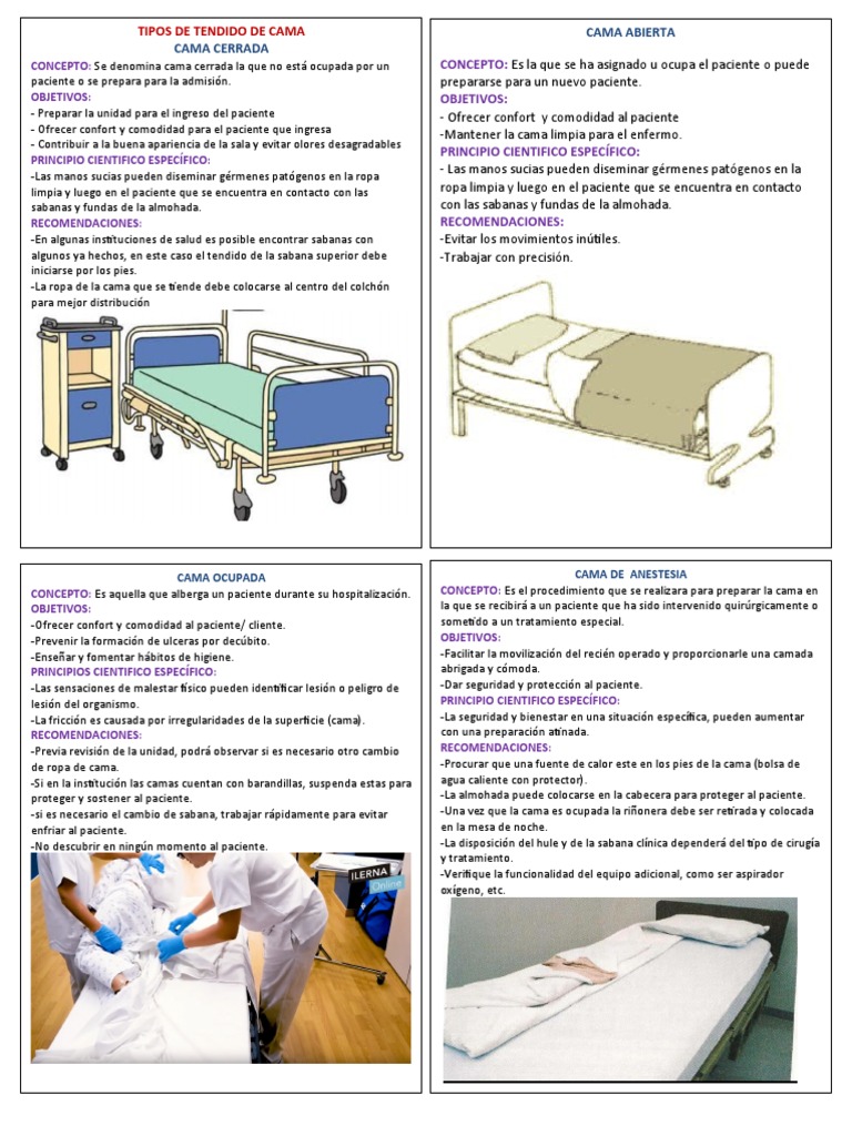 Tipos de Tendido de Cama | PDF | Causas de la muerte | Cuidado de la salud