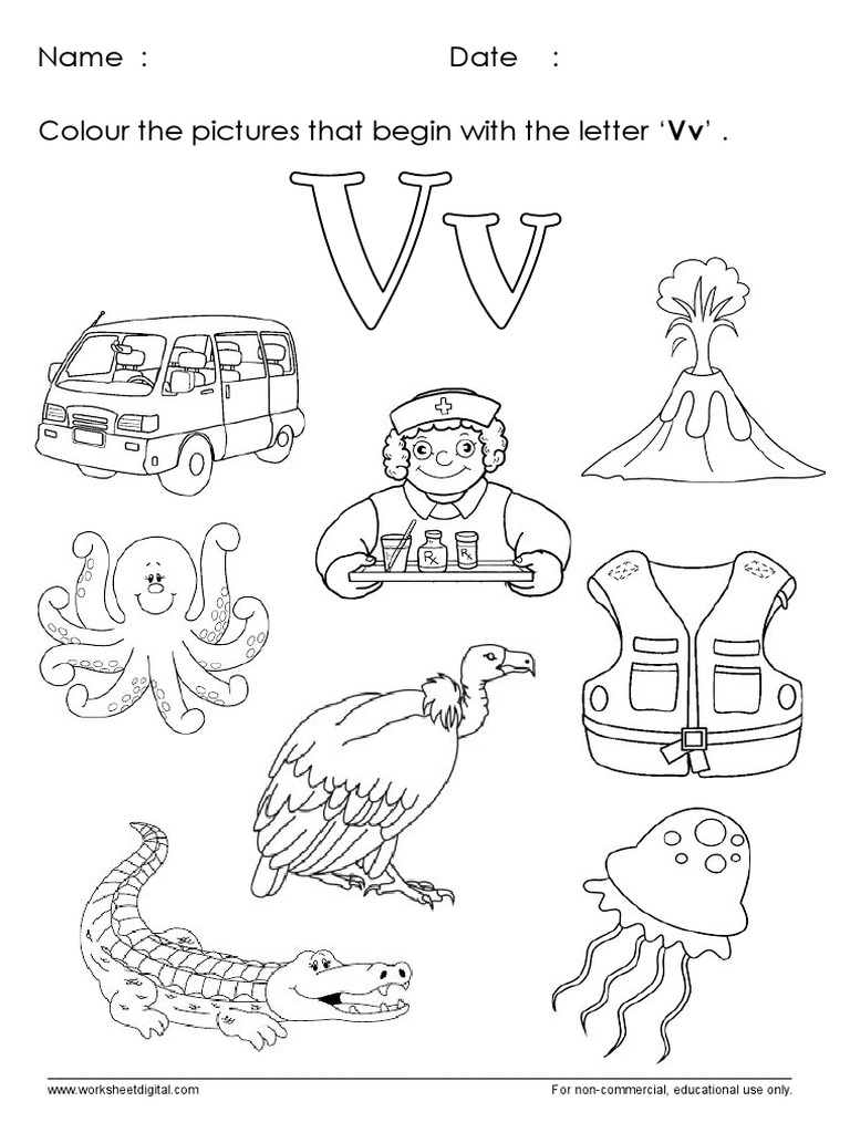 Colour The Pictures That Begin With The Letter VV 1 Torrip | PDF
