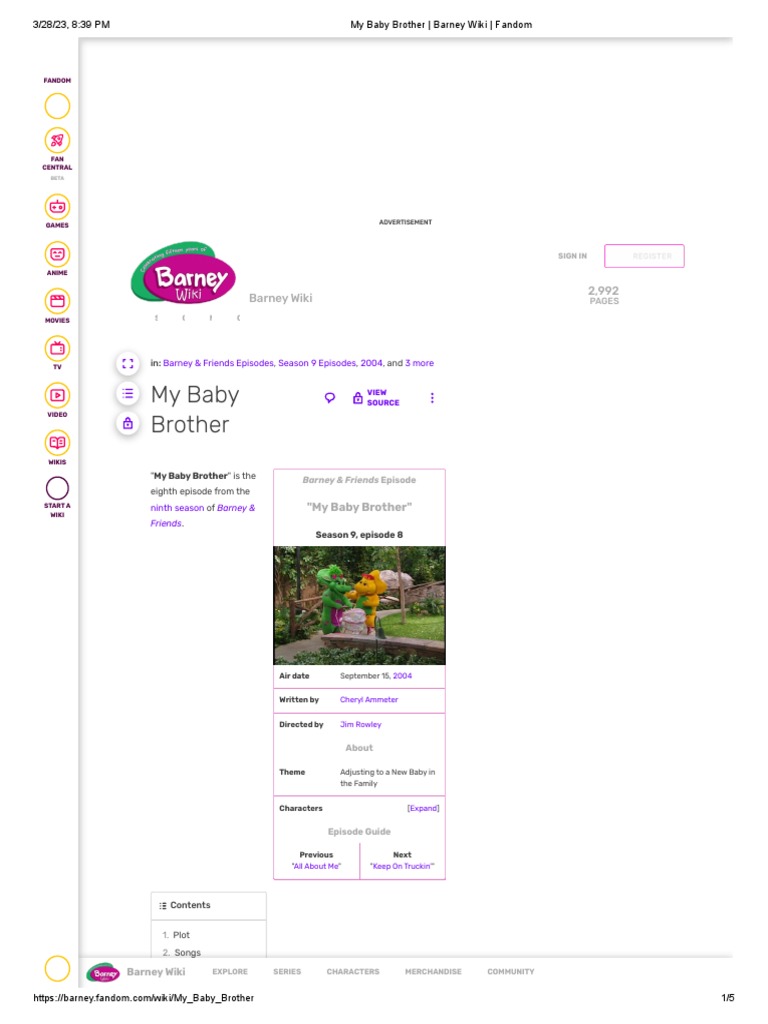 My Baby Brother - Barney Wiki - Fandom | Download Free PDF | Fandom