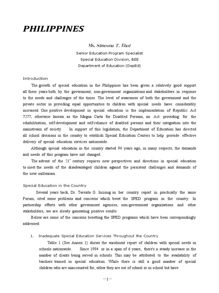 Special Programs Fsie Finals | PDF | Special Education | Inclusion ... Special Programs Fsie Finals | PDF | Special Education | Inclusion ...